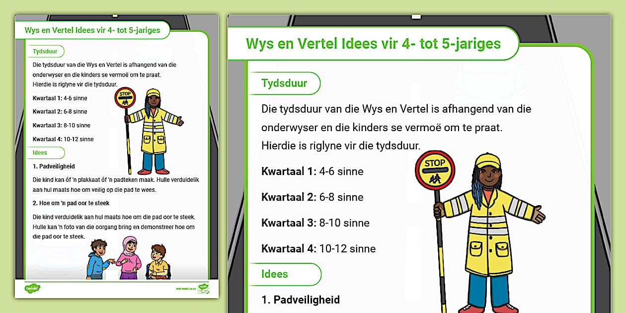 Padveiligheid: Wys en Vertel Idees (4-5 jariges) - Twinkl