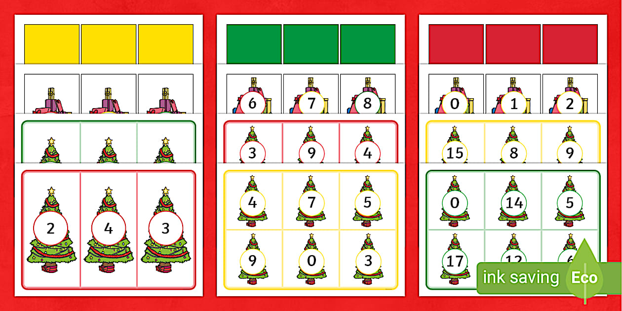 Christmas Number Bonds Bingo Activity Pack