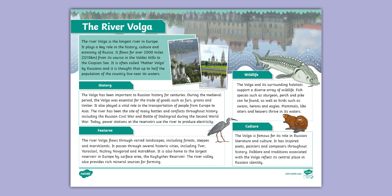 KS2 River Volga Fact File (teacher made) - Twinkl