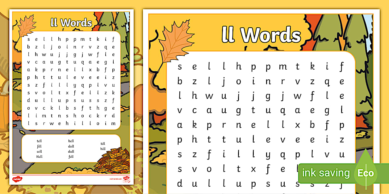 ll Word Search (teacher made) - Twinkl