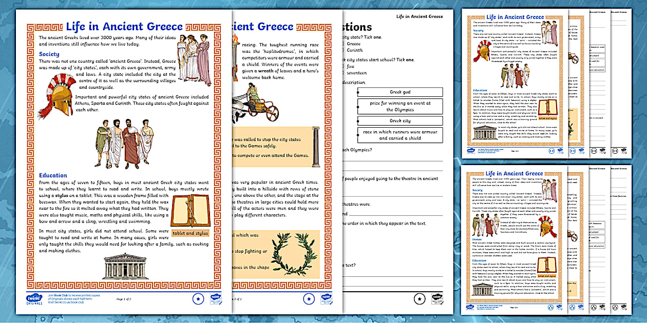 Ancient Greece Reading Comprehension | Twinkl Originals