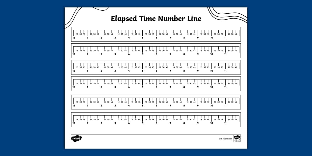 Third Grade Elapsed Time Number Line (teacher made) - Twinkl