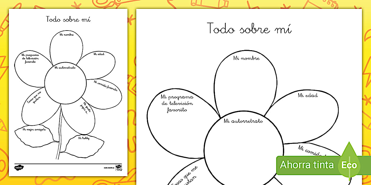 Ficha de actividad: Todo sobre mí - (flor) (teacher made)