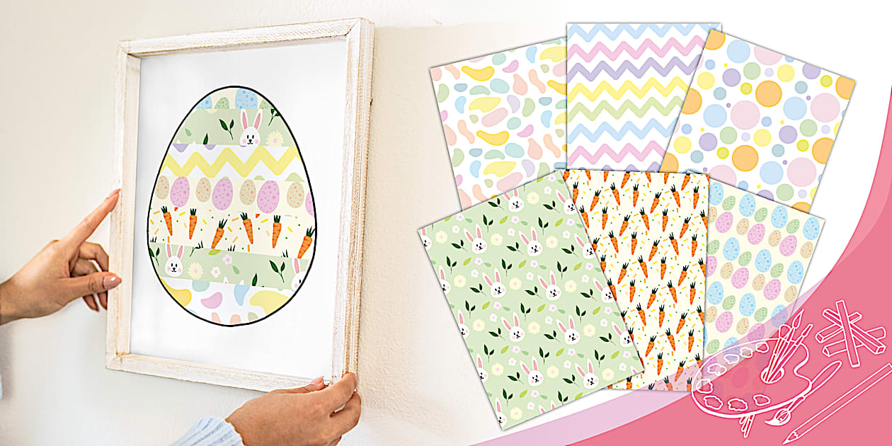 Easter Egg Cut Out Template Pattern Collage Activity