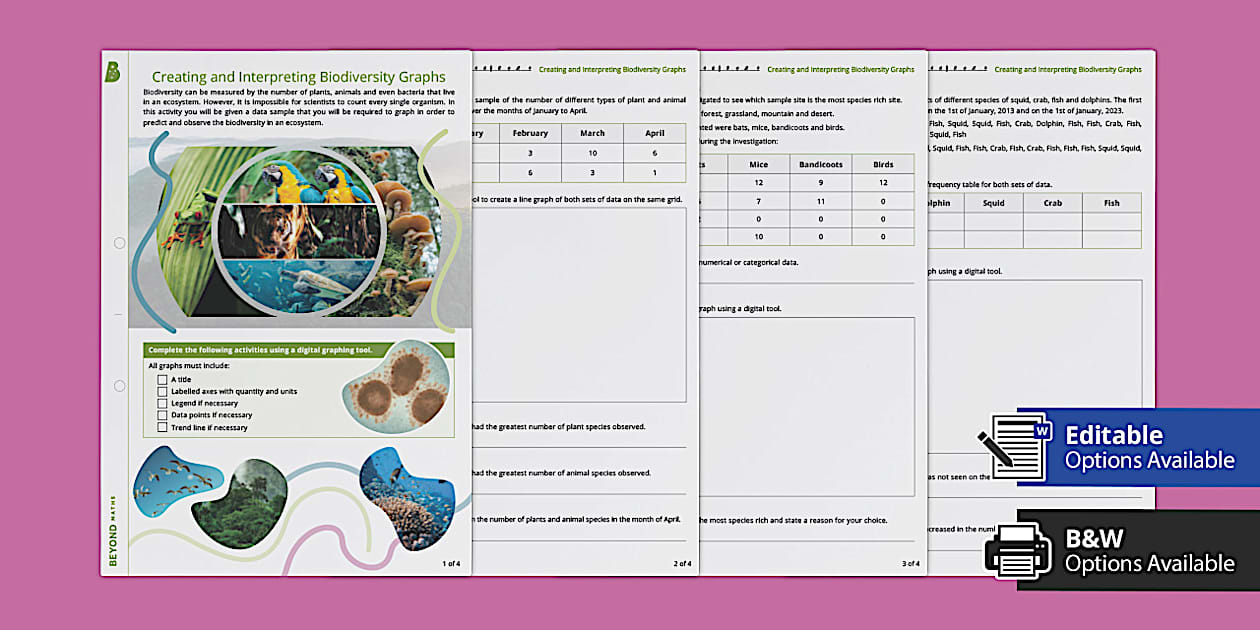 Creating and Interpreting Biodiversity Graphs (teacher made)