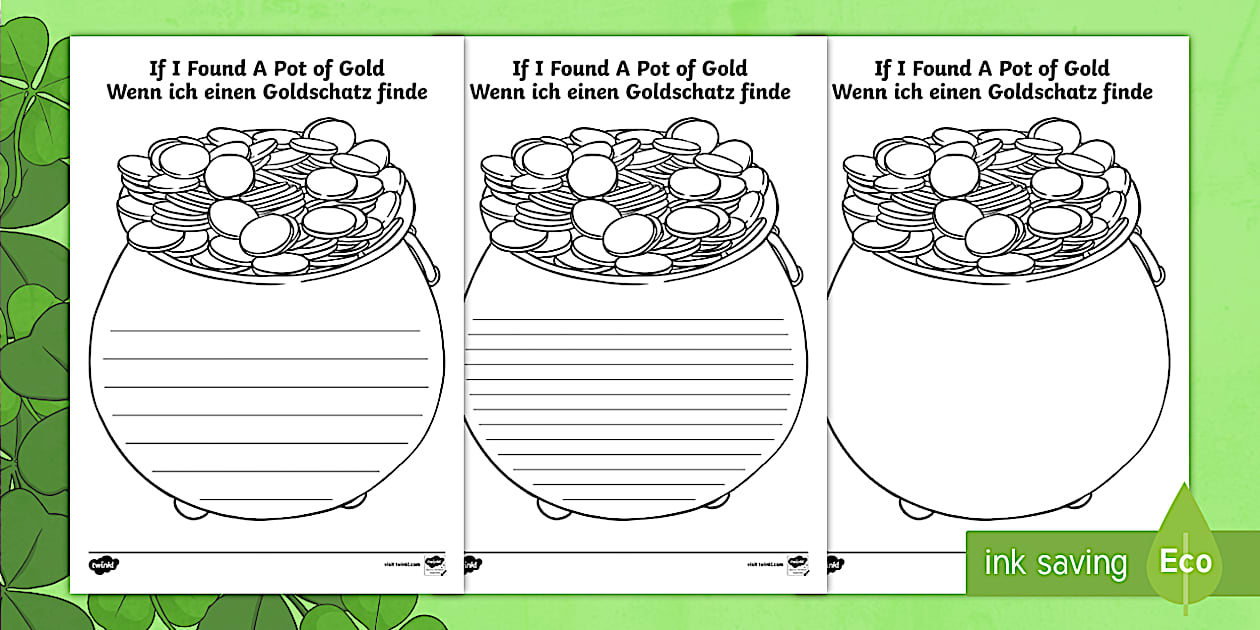 If I Found a Pot of Gold Writing Template English/German - EAL, German, ROI