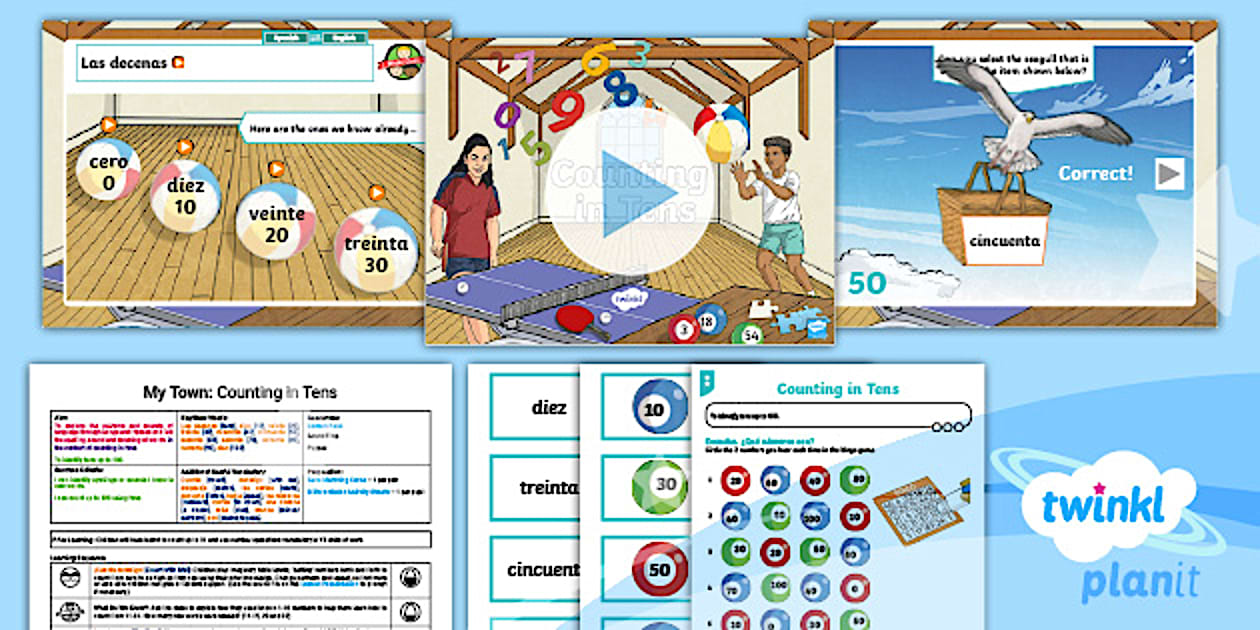 👉 PlanIt Year 4 Spanish Lesson: Counting in Tens - Twinkl