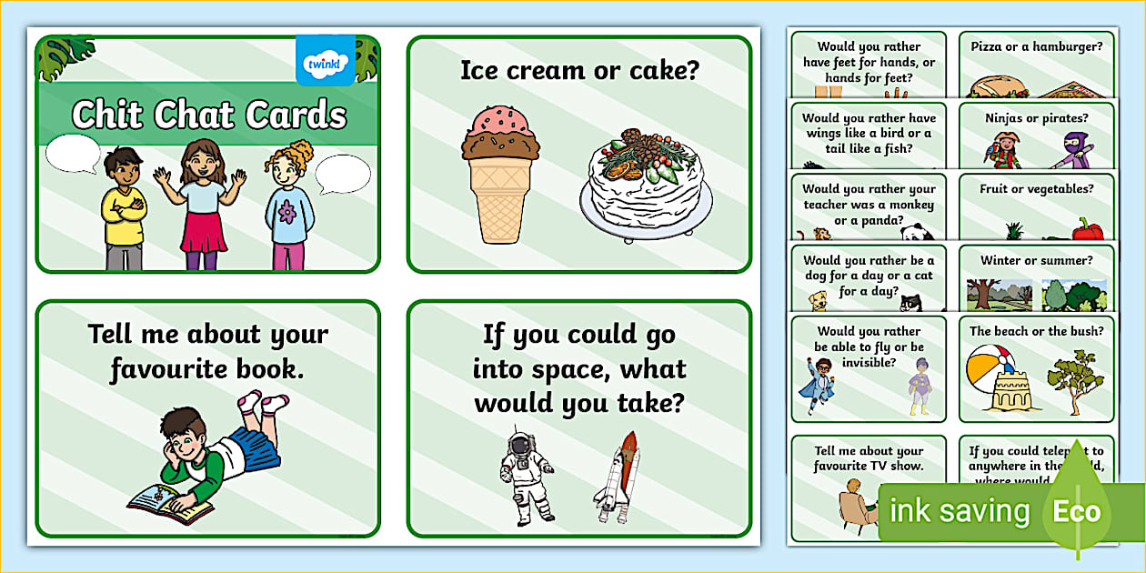 Chit Chat Cards | Social Skills Cards | Inclusion Resources