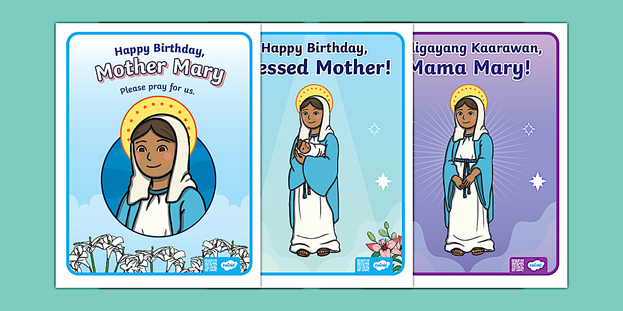 Happy Birthday Mama Mary Poster | Grade 1 | Twinkl - Twinkl