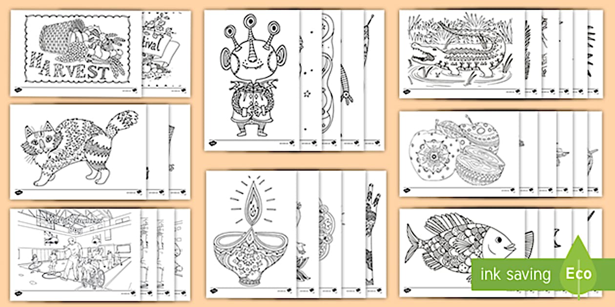 KS2 October Mindfulness Colouring Pages (teacher made)