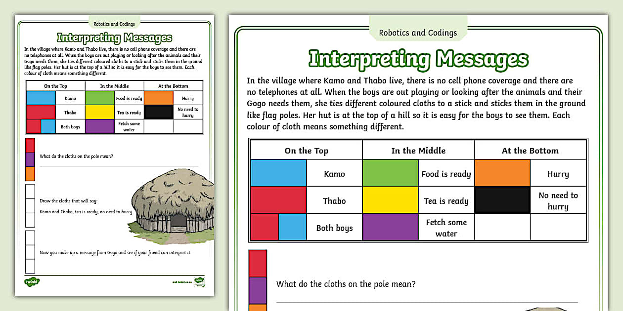 Robotics and Coding - Interpreting Messages - Twinkl Robotics and Coding - Interpreting Messages - Twinkl