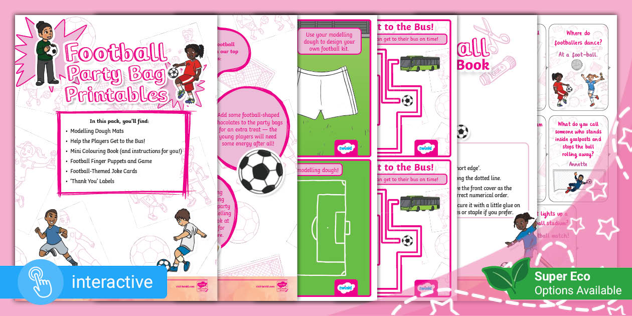 Football Party Bag Printables