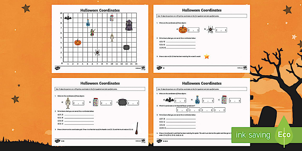 Year 4 Halloween Coordinates Activity (teacher made)