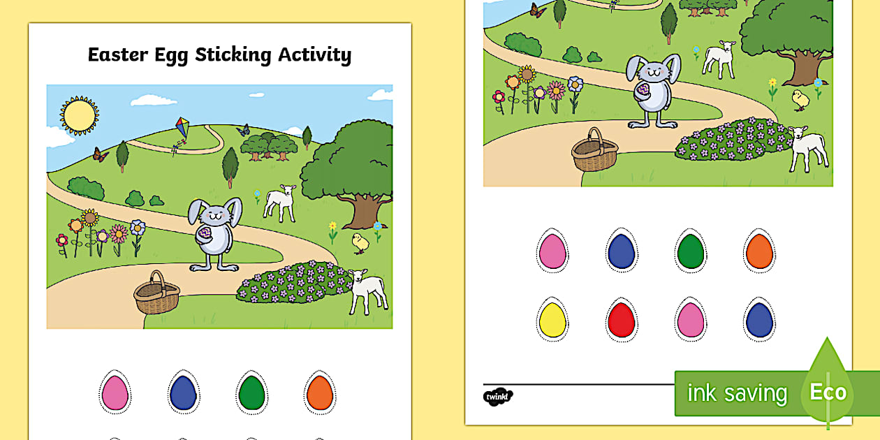 Easter Egg Sticking Activity (teacher made) - Twinkl
