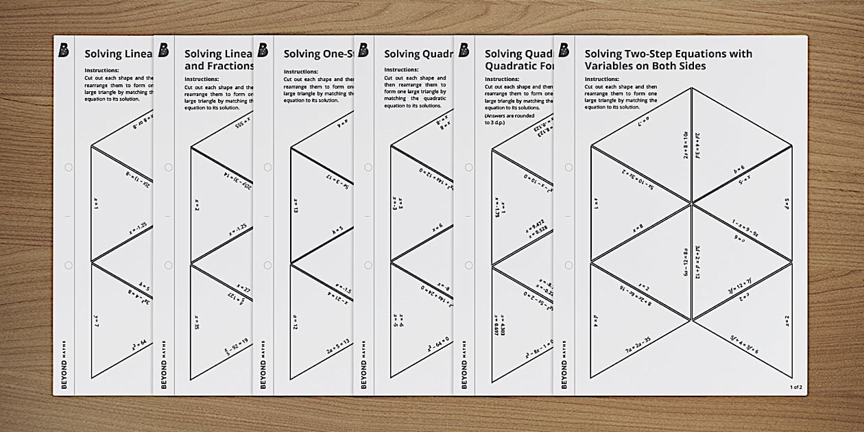 Solving Equations Triangle Puzzles (Hecho por educadores)