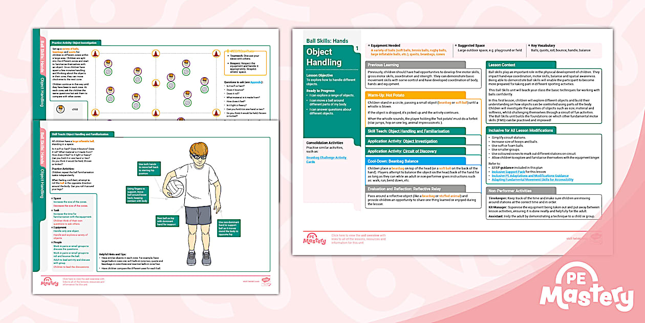 PE Mastery: Year 1 Ball Skills Lesson 1 - Object Handling