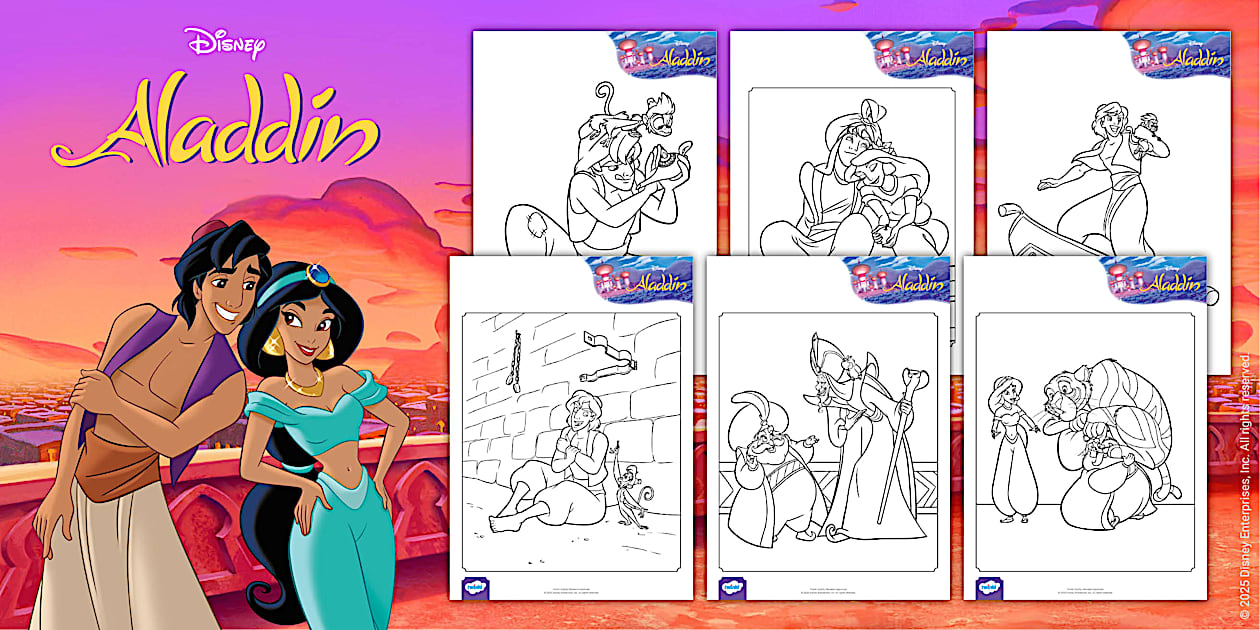 * NEW * Aladdin: Colouring Sheets