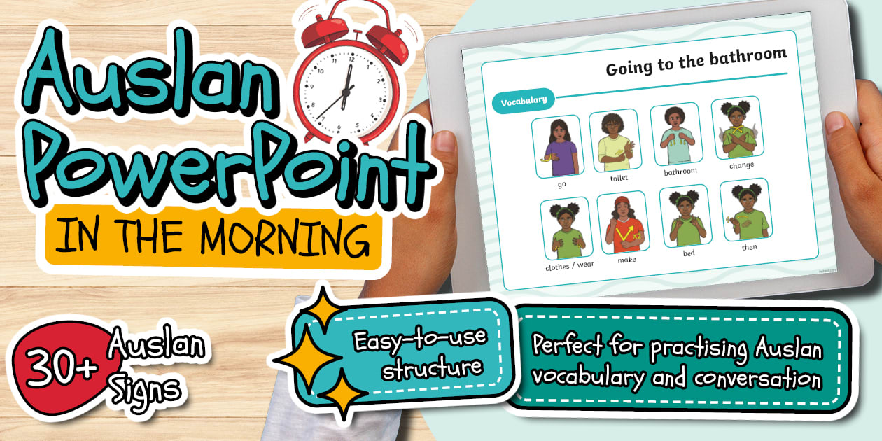 Auslan PowerPoint - In The Morning (teacher made) - Twinkl