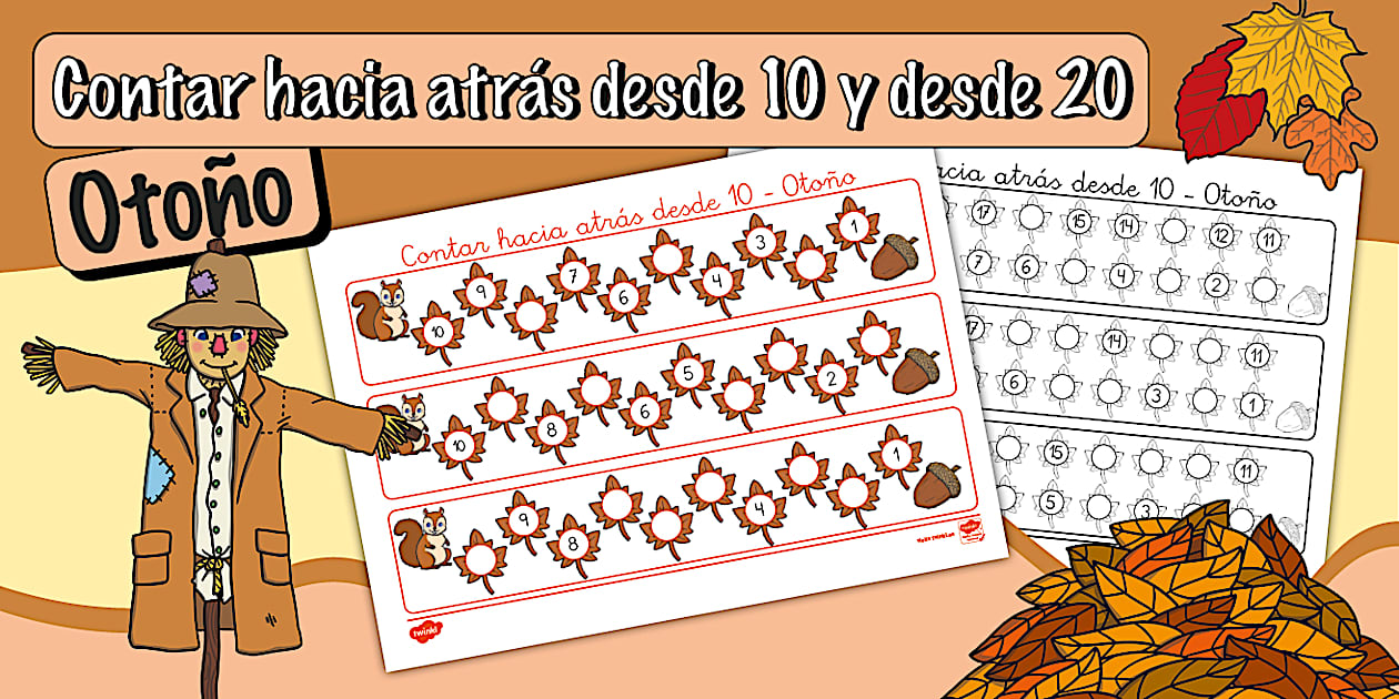 Ficha de actividad: Contar hacia atrás desde 10 y desde 20 ...