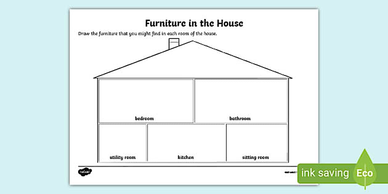 Furniture in the House Drawing Activity (teacher made)