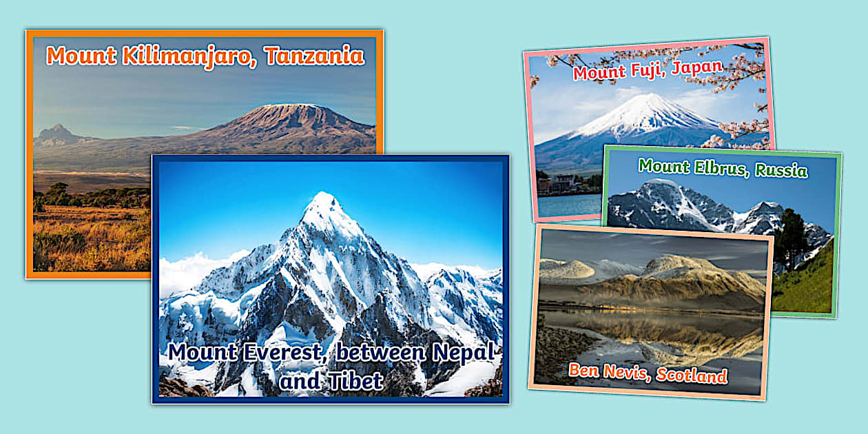 Mountains Photo Display Poster Pack (teacher made) - Twinkl
