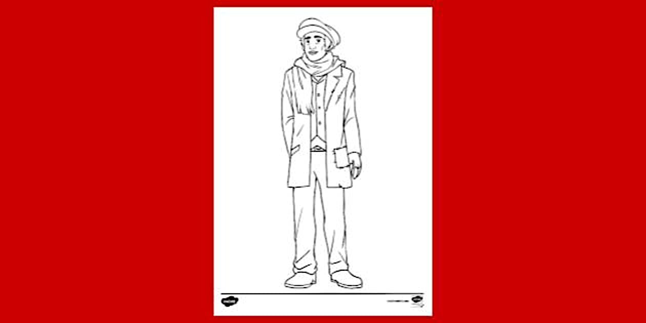 Bob Cratchit Colouring Sheet - The Christmas Carol Resource