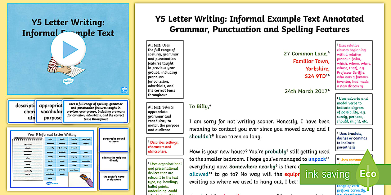 Informal Letter Writing Samples Pack - Primary Resources