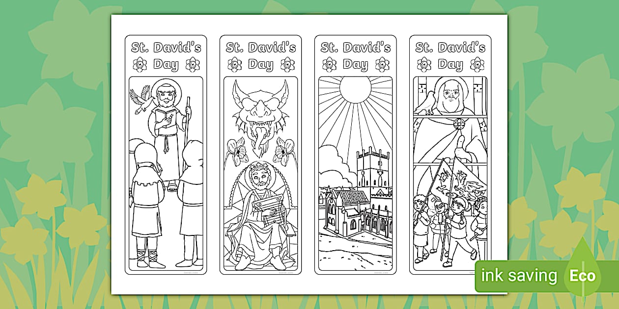 St. David’s Day Colouring Bookmark | Festivals and Events