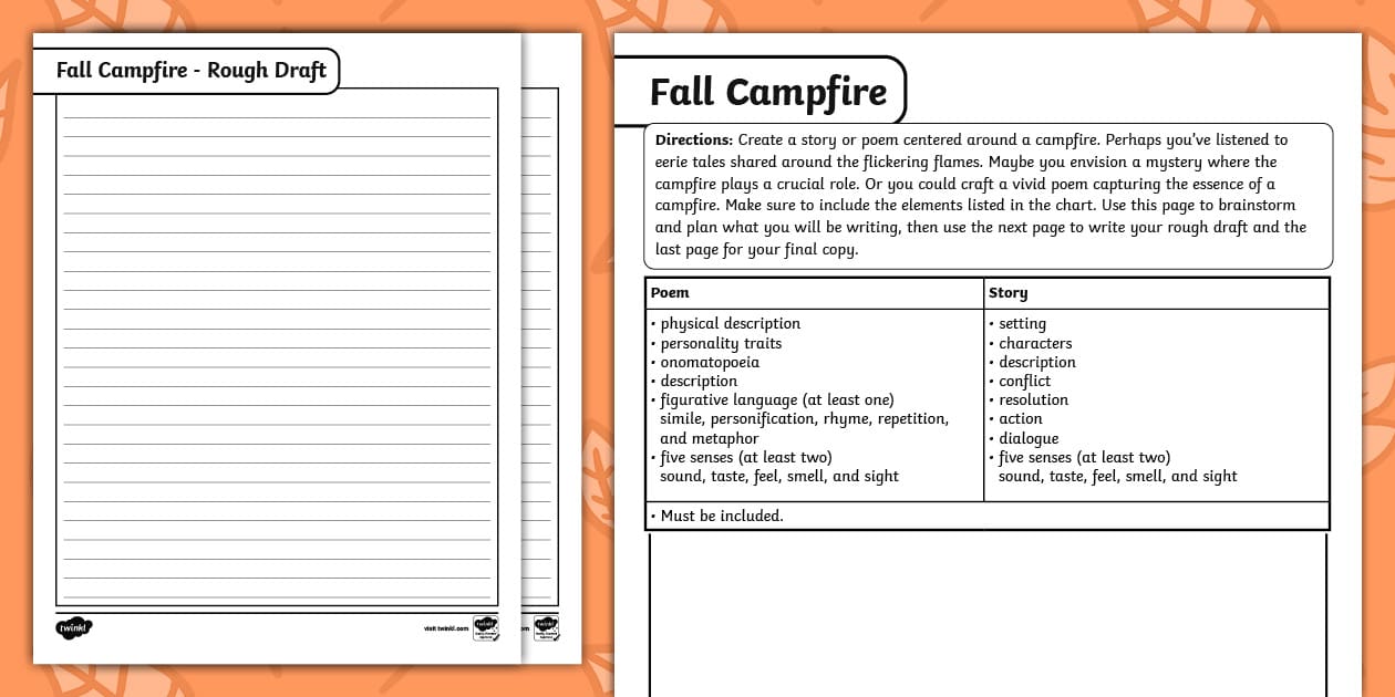 Eighth Grade Fall Writing: Fall Campfire (teacher made)