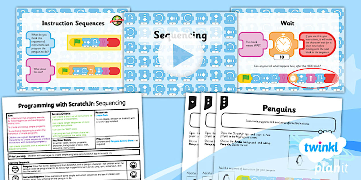 FREE! - Computing: Programming with ScratchJr: Sequencing Year 1 Lesson Pack 6
