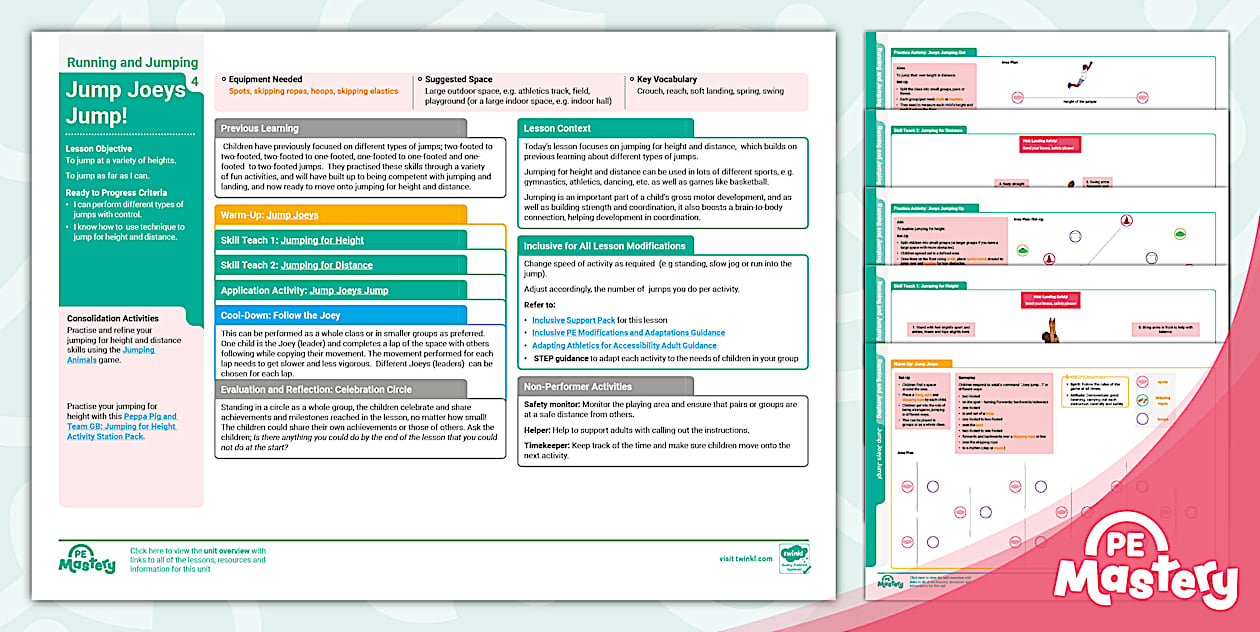 PE Mastery: Y3 Running and Jumping L4 - Jump Joey's Jump!