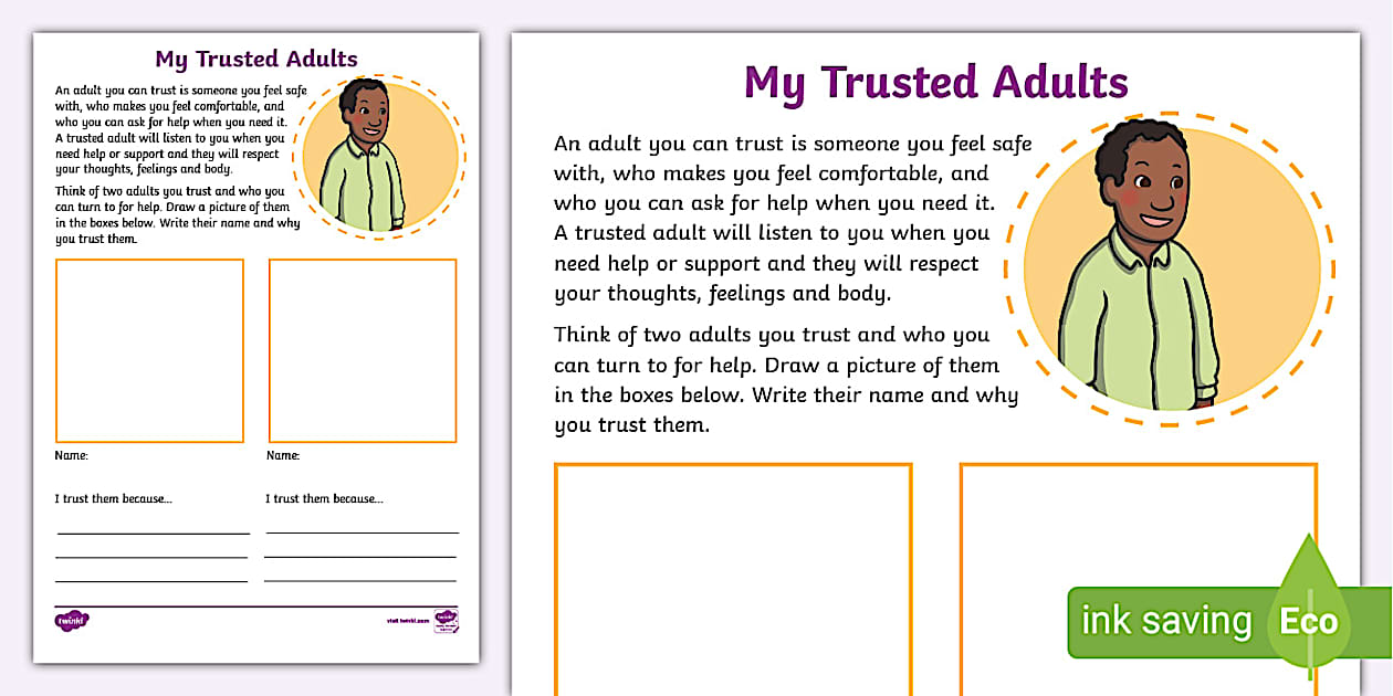 Trusted Adult Activity Sheet (professor feito) - Twinkl