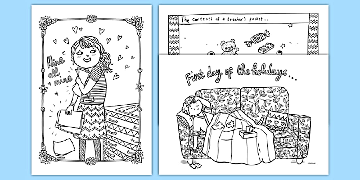 Funny Teaching Mindfulness Colouring Pages (teacher made)