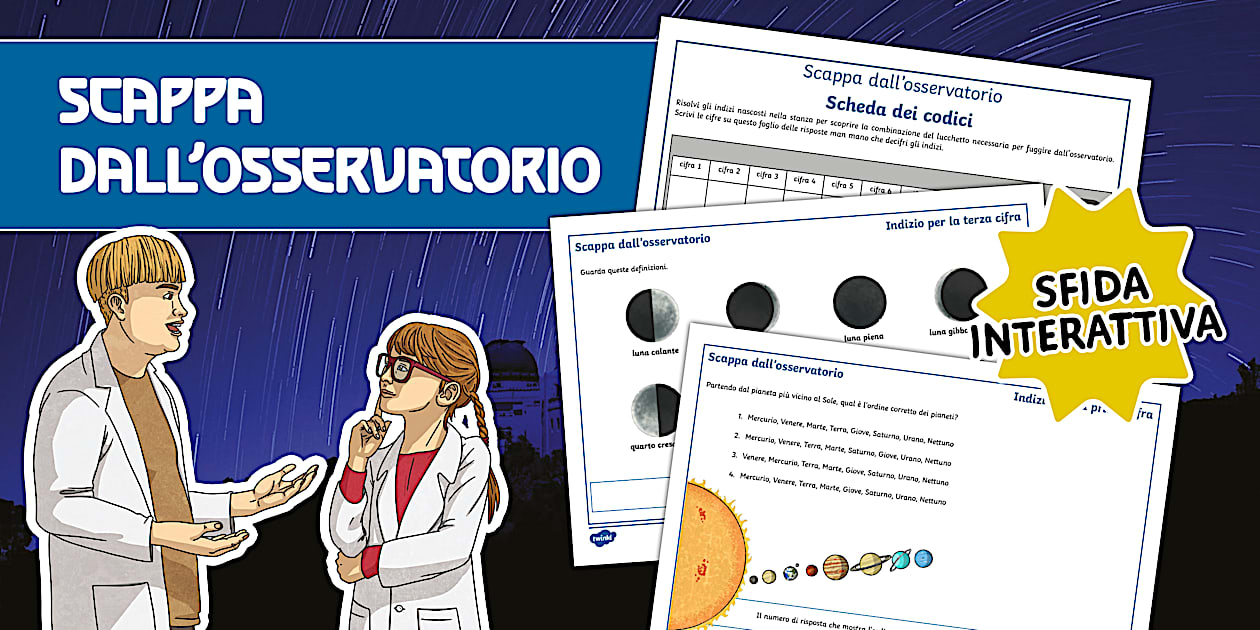 Gioco escape room: scappa dall'osservatorio