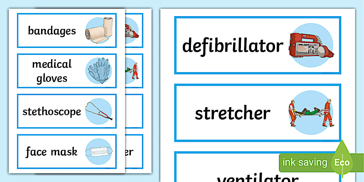 Inside an Ambulance Vocabulary Cards (teacher made) - Twinkl