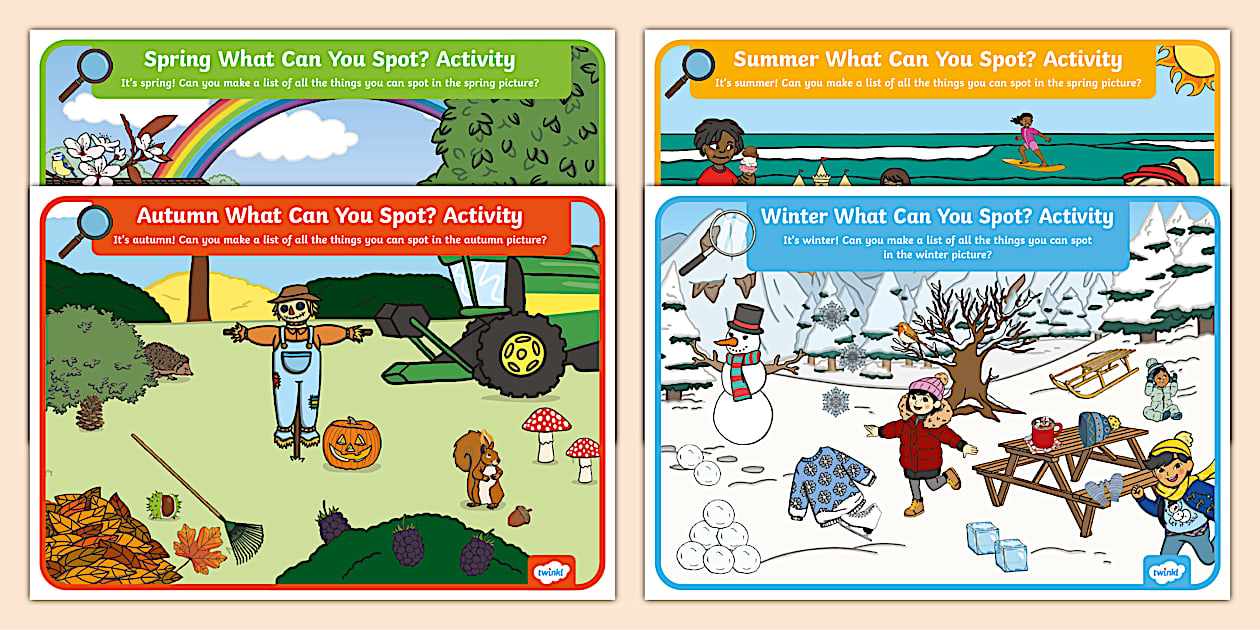 Seasons What Can You Spot? Writing Activity Pack - Twinkl