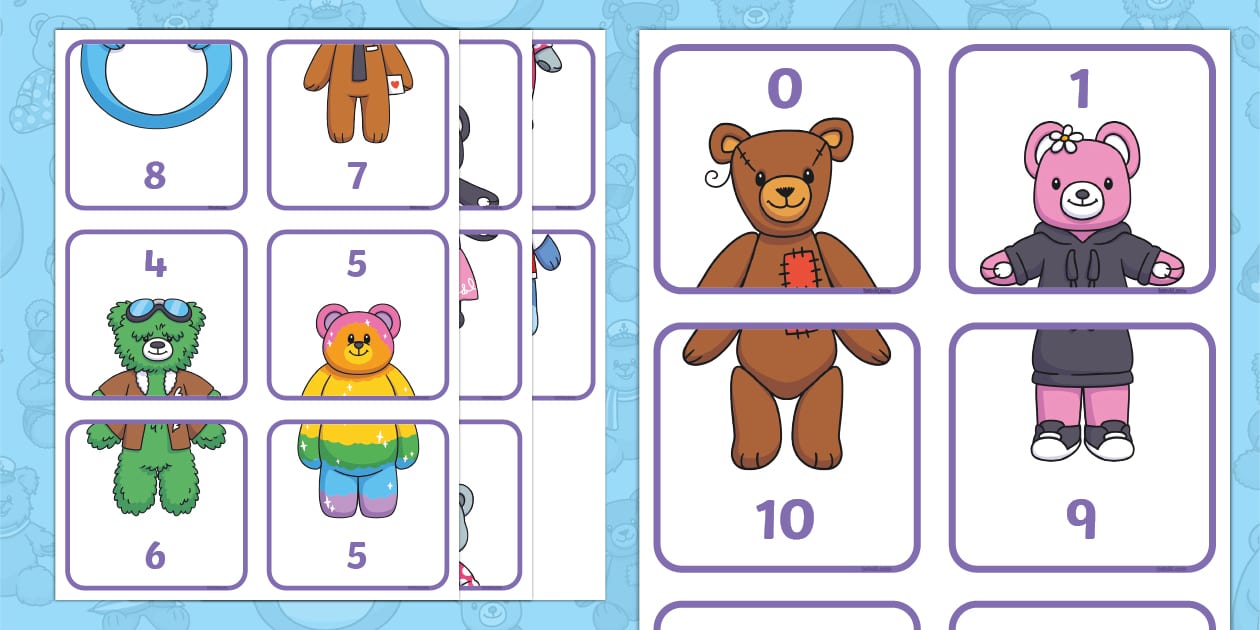 👉 Teddy Bear Number Bonds to 10 Matching Cards - Twinkl