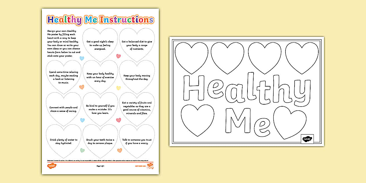 Healthy Me Poster Activity - KS2 (teacher made) - Twinkl