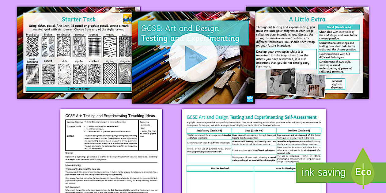 GCSE Art: Testing and Experimenting Lesson Pack - Twinkl