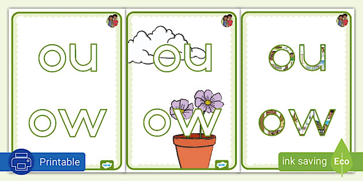 Grade 3 Phonics: ou, ow Sound Posters (creat de profesori)