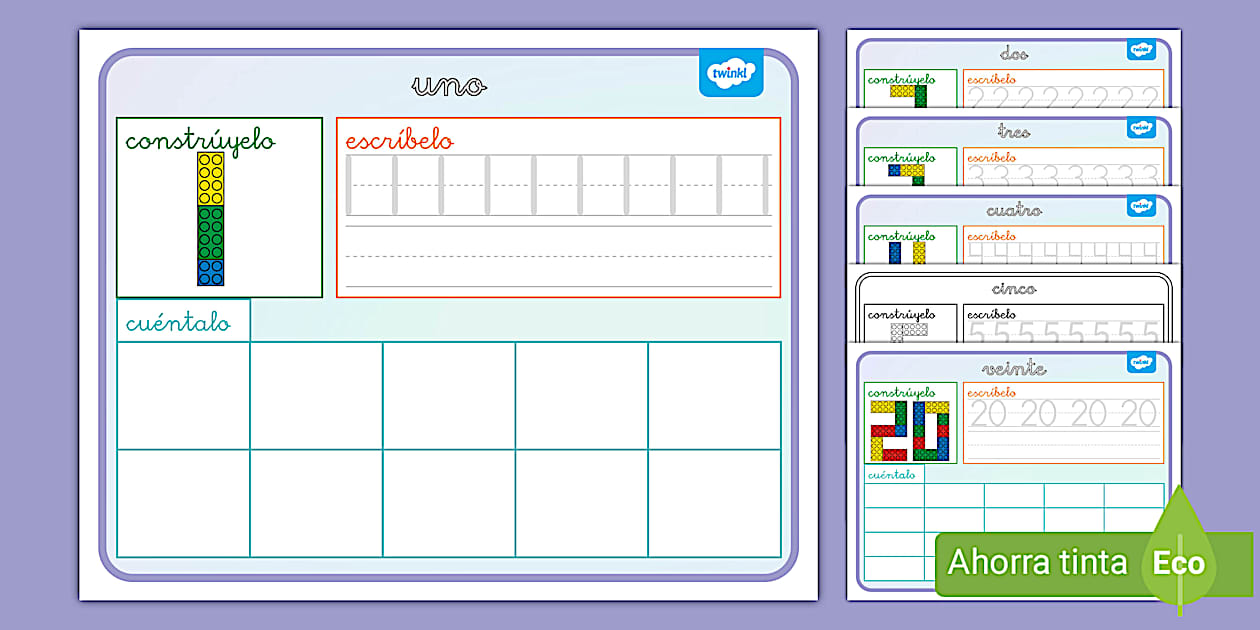 Actividad con bloques de construcción: Números del 1 al 20