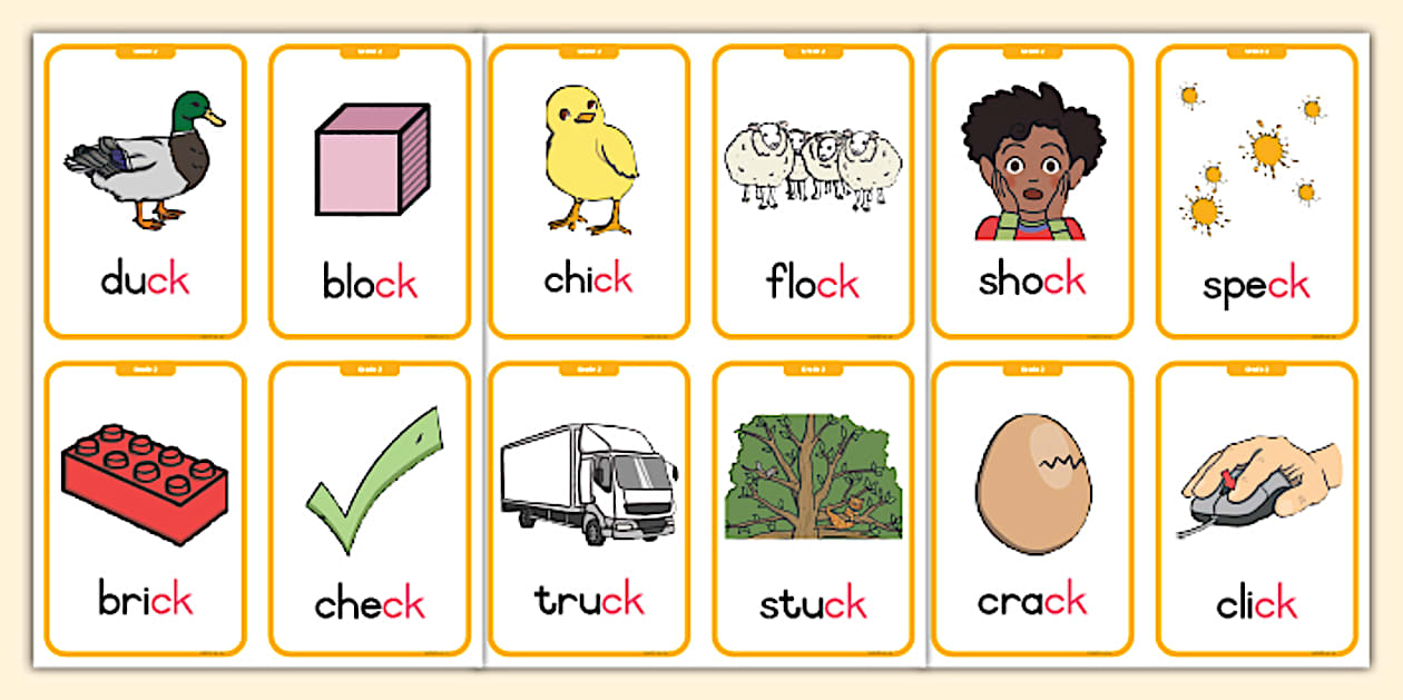 Grade 2: -ck Flashcards (teacher made) - Twinkl