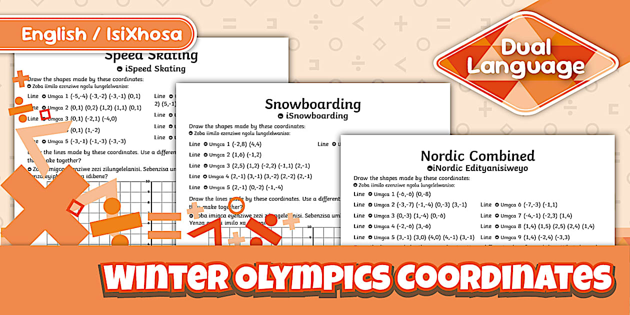 Grade 4 Maths - Winter Olympics Coordinates Worksheets: isiXhosa ...