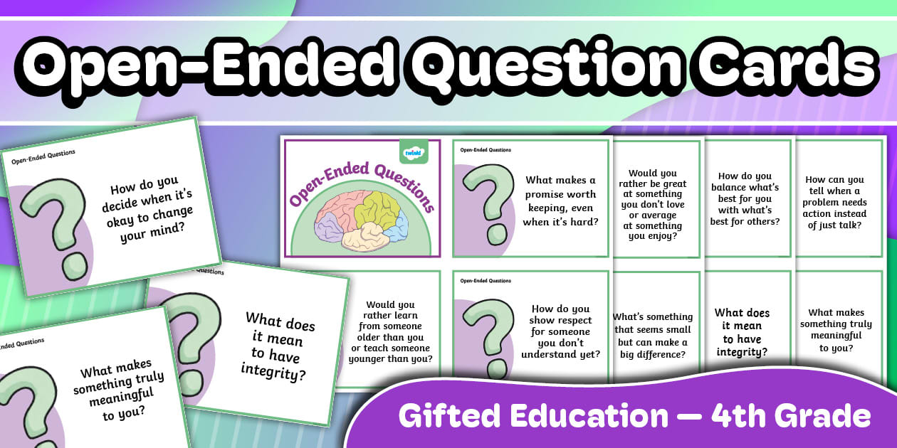 Open-Ended Question Cards for Gifted Education | 4th Grade