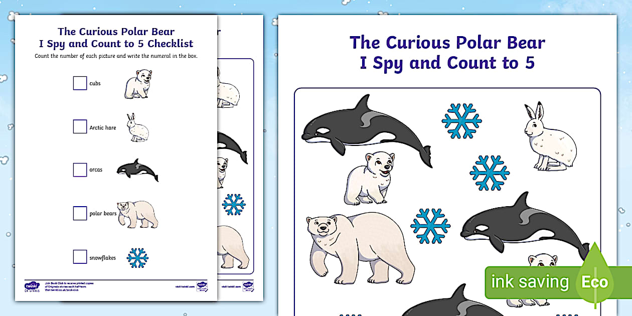 The Curious Polar Bear I Spy and Count Activity to 5 Twinkl
