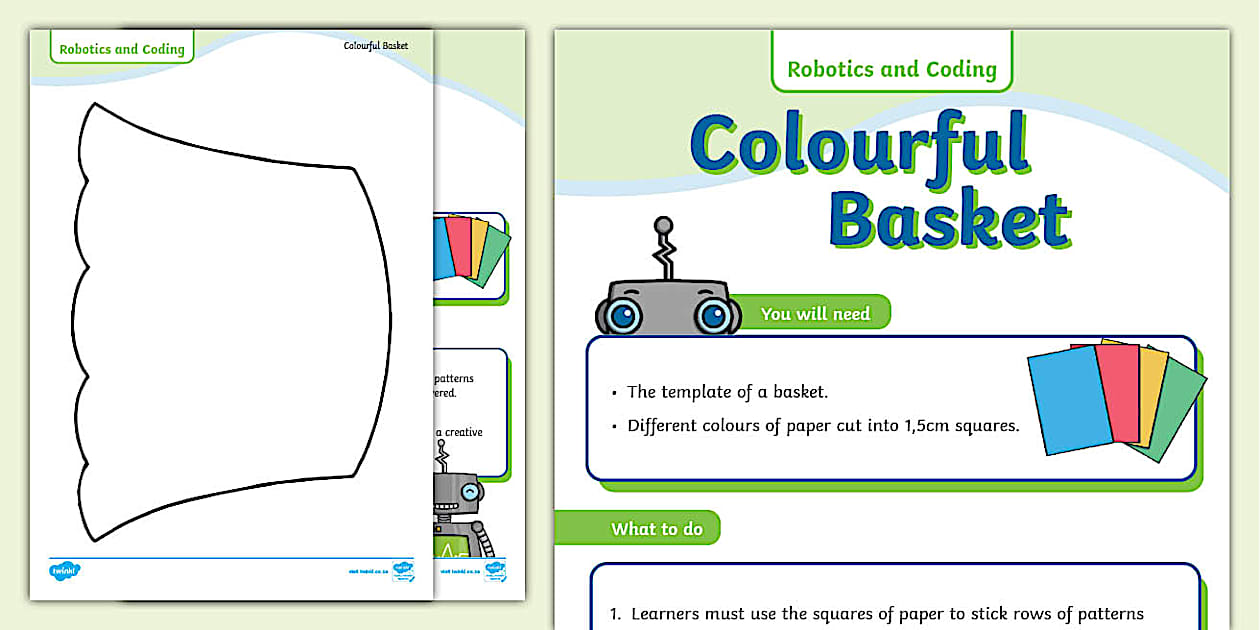 Robotics and Coding Colourful Basket (teacher made) - Twinkl