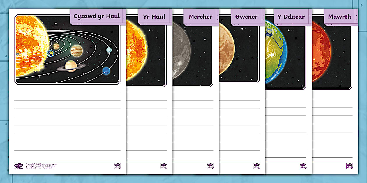 Y Gofod: Fframiau Ysgrifennu (teacher made) - Twinkl