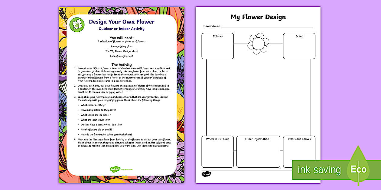 Design a Flower Worksheet / Worksheet (teacher made)