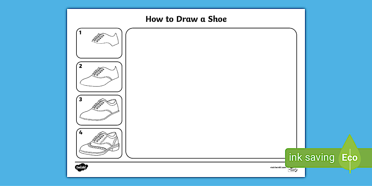 How to Draw a Shoe Activity (teacher made) - Twinkl