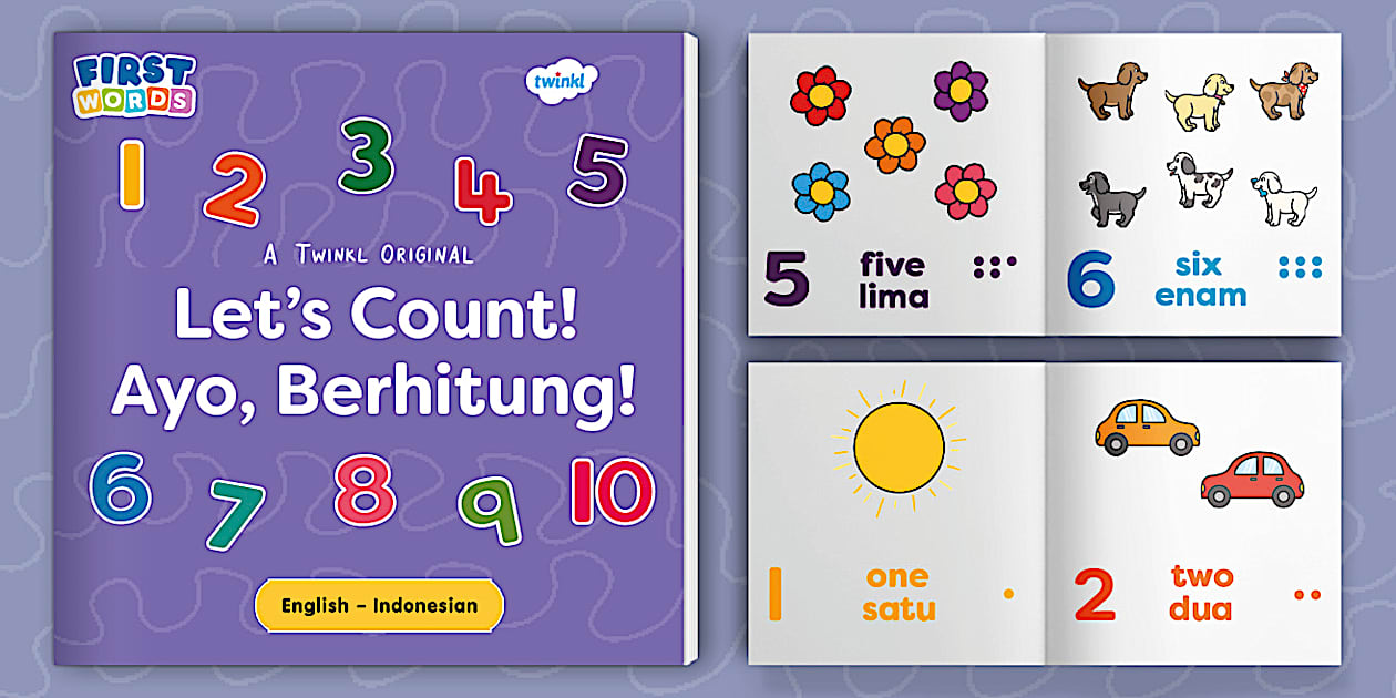 Let's Count Bilingual Indonesian/English eBook - Twinkl